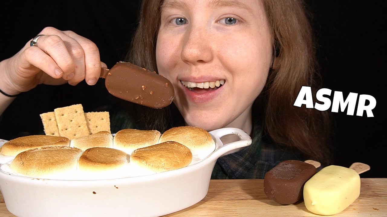 Asmr Magnum Ice Cream Smores Dip Mukbang No Talking Eating Sounds