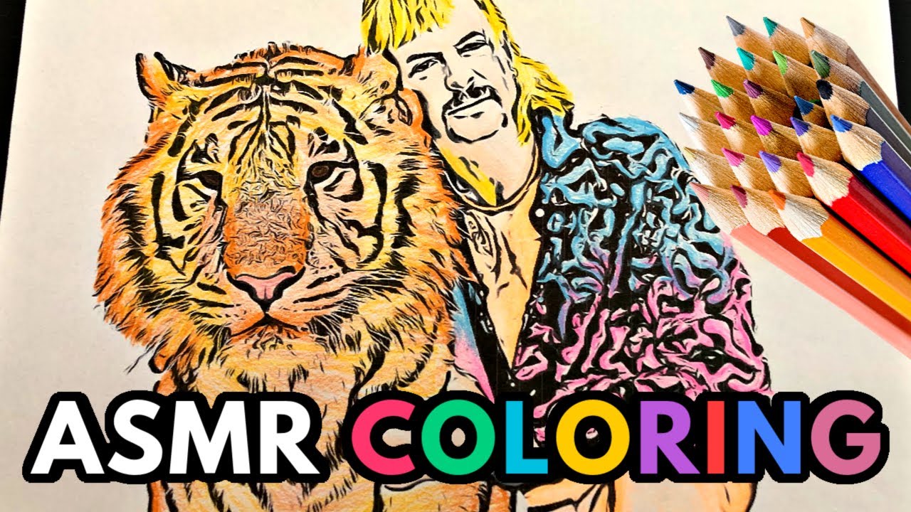 ️ ASMR 🌟 Relaxing Coloring With Whispering & More ~ Tiger King Joe ...