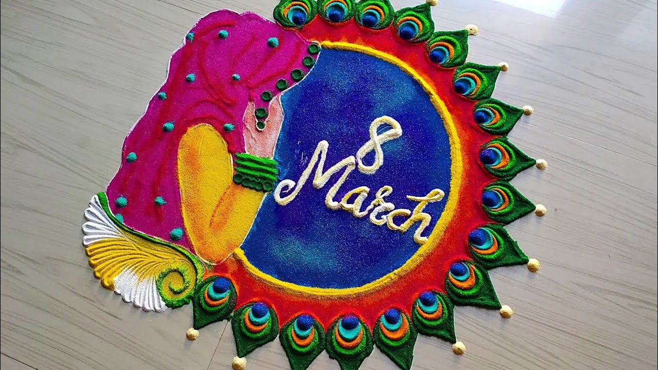 Nice Rangoli In Honor Of Women