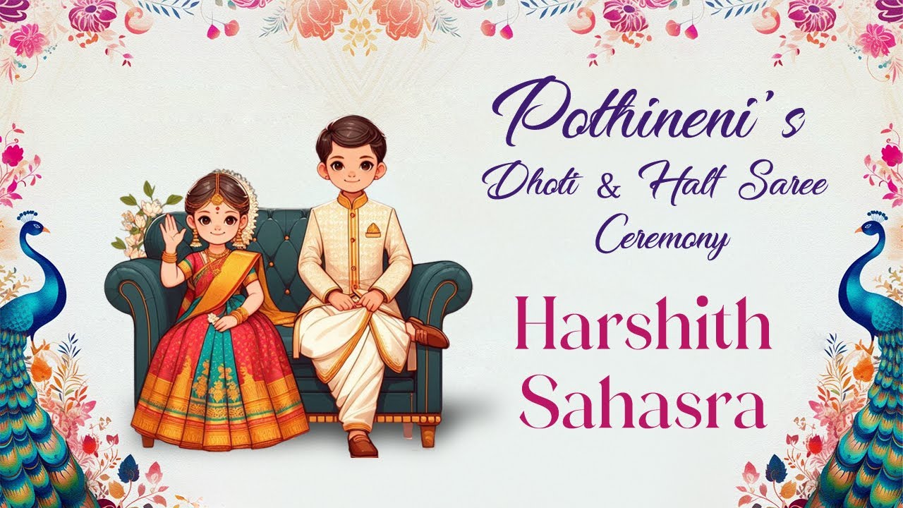 Watch Live Streaming Of Pothineni's Dhoti & Half Saree Ceremony II Harshith & Sahasra II - YouTube