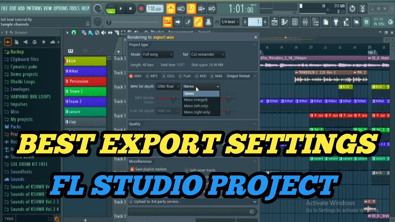 FL STUDIO BEST EXPORT SETTING #flstudiohubtips - YouTube