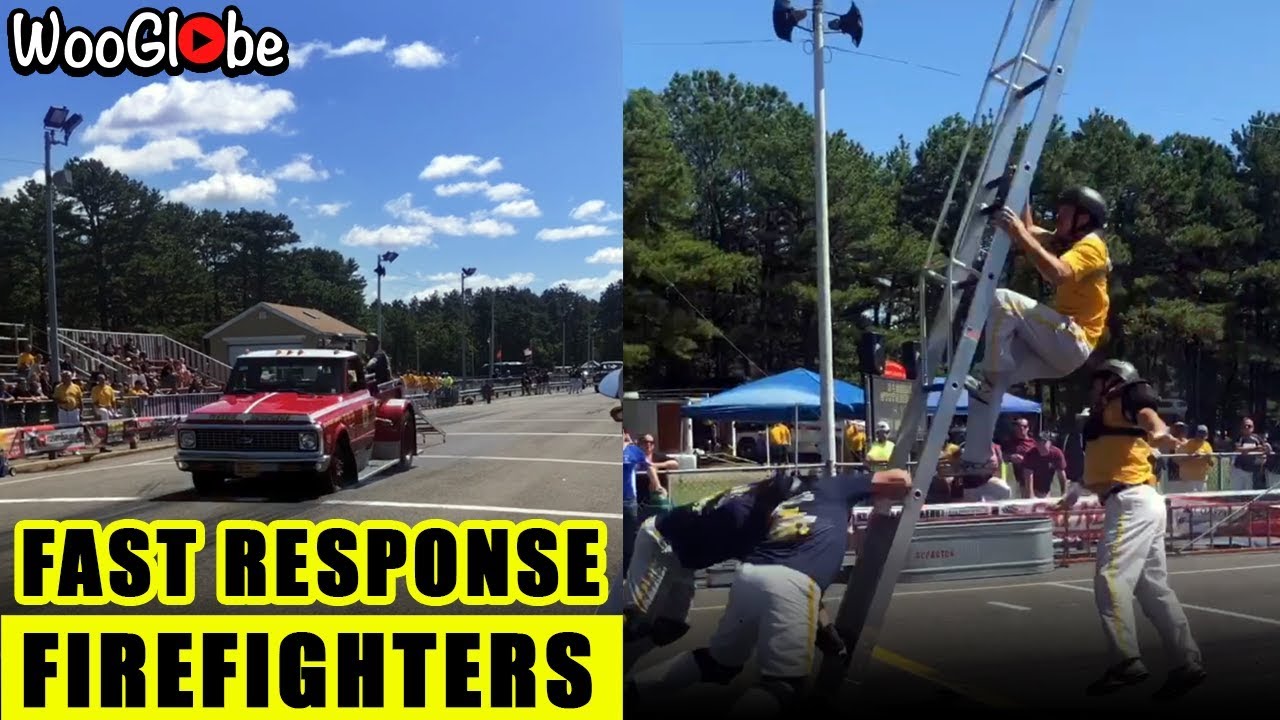 Firefighters Drill Team Racing - YouTube