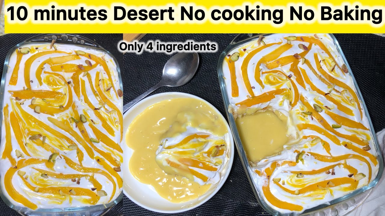 Quick & easy Mango Milk Cake Desert | 10 Minutes Desert No Biscuits No ...