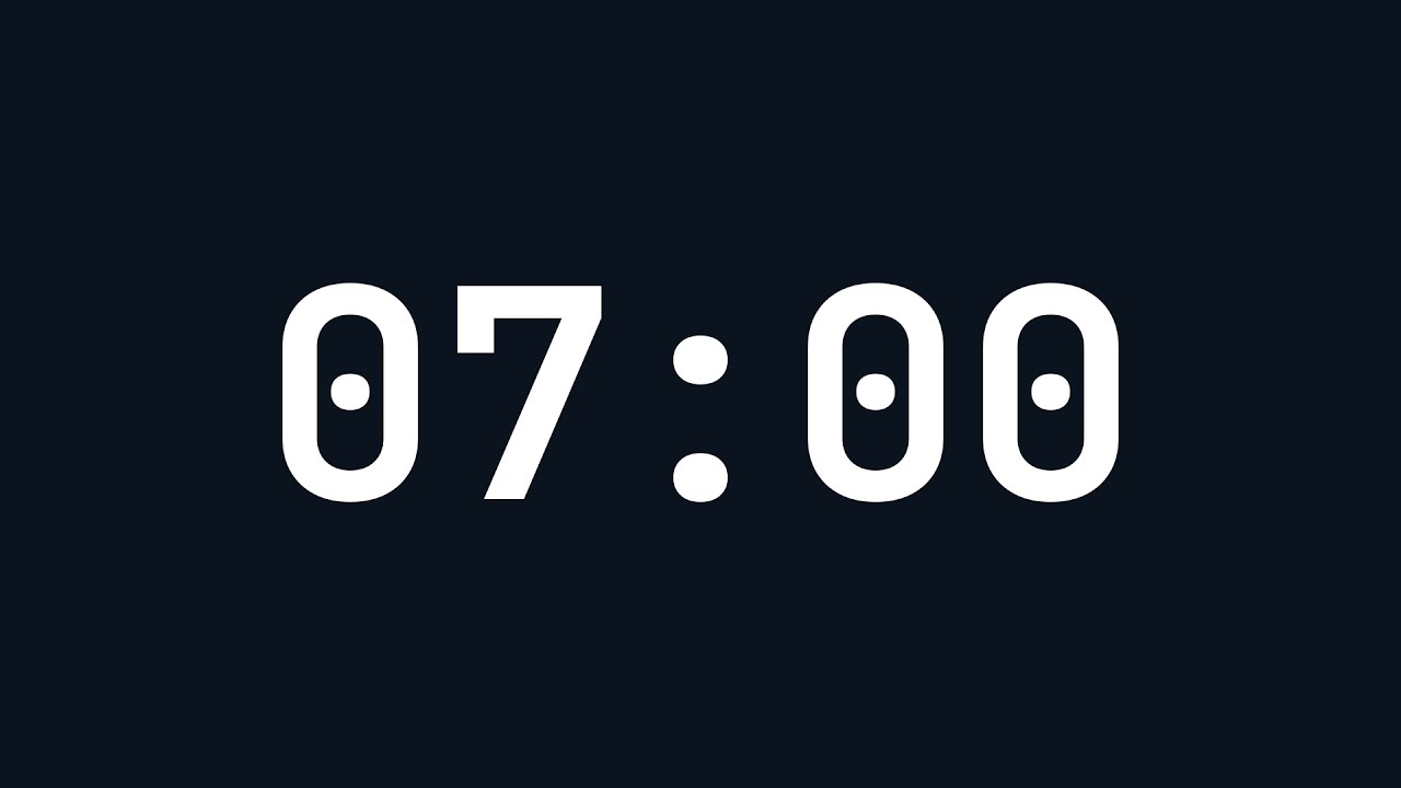 7 Minutes Countdown Timer | Gentle Alarm & Visual Effect | Timer for ...