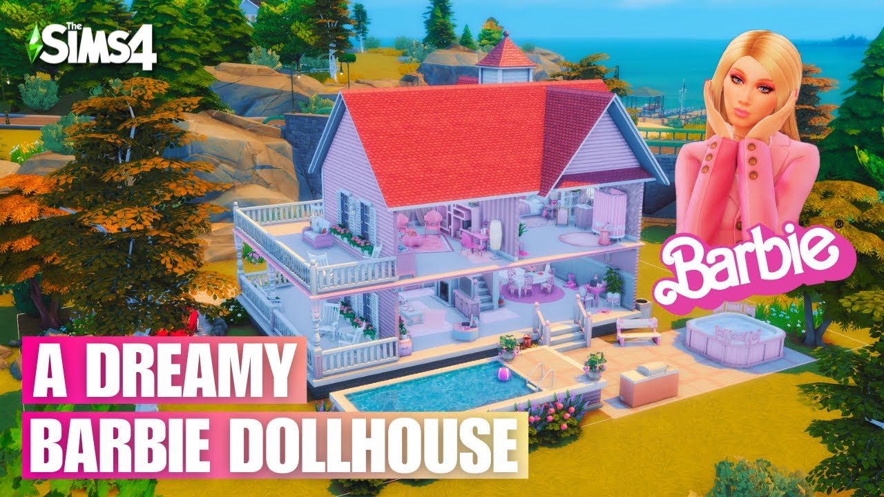 Barbie Dollhouse Speed Build in the Sims 4 | Barbie Dreamhouse CC Build ...