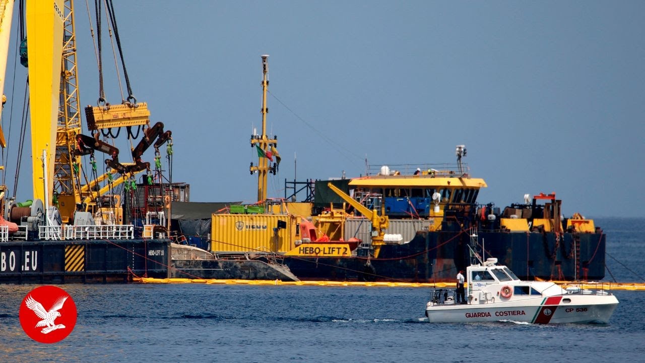 Live: Bayesian yacht wreckage removed from Sicilian waters by giant ...