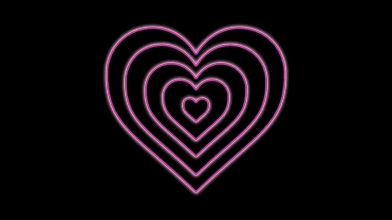 Neon Heart Tunnel I Purple Heart Background | Neon Heart Animation I ...