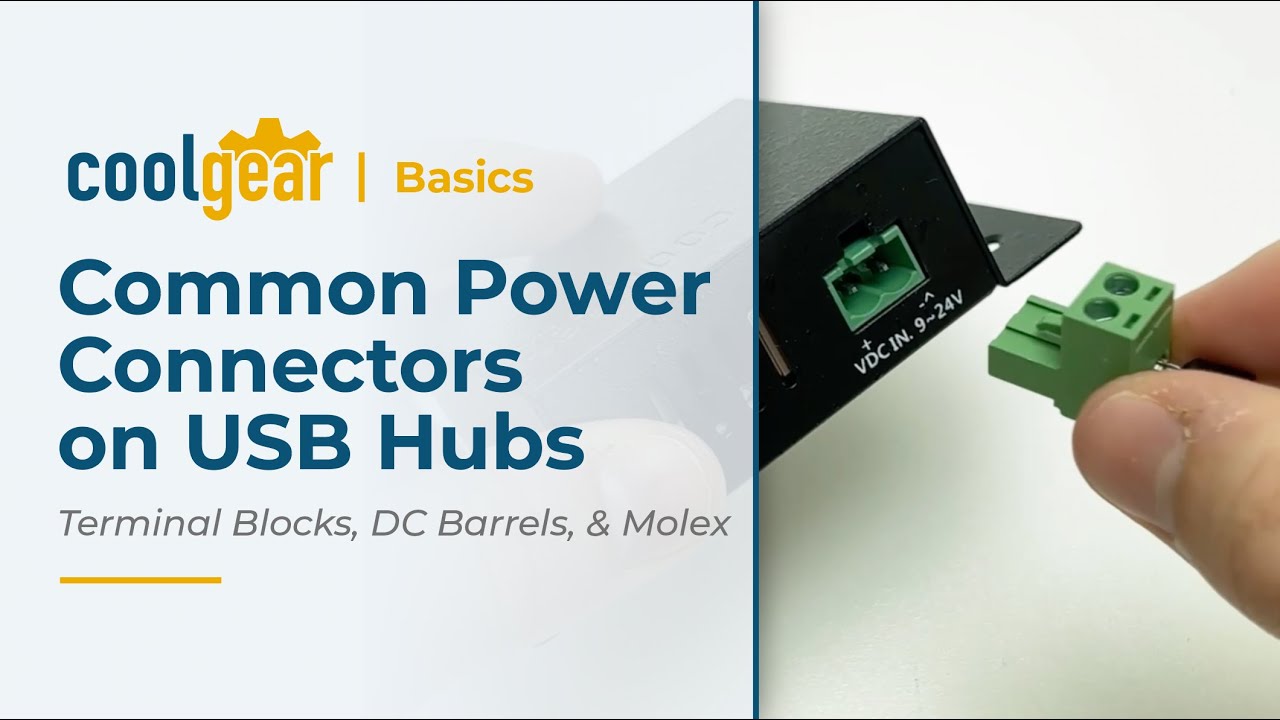 Common Power Connectors Found On Our USB Hubs | Coolgear Basics - YouTube