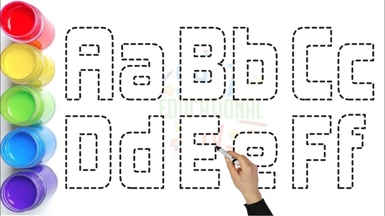 Let's Learn to Draw and Paint ABCDEF for Kids // Easy Step by Step ...