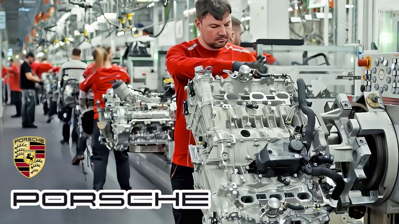 Porsche Engine Production, Boxer, V6, V8 assembly - YouTube
