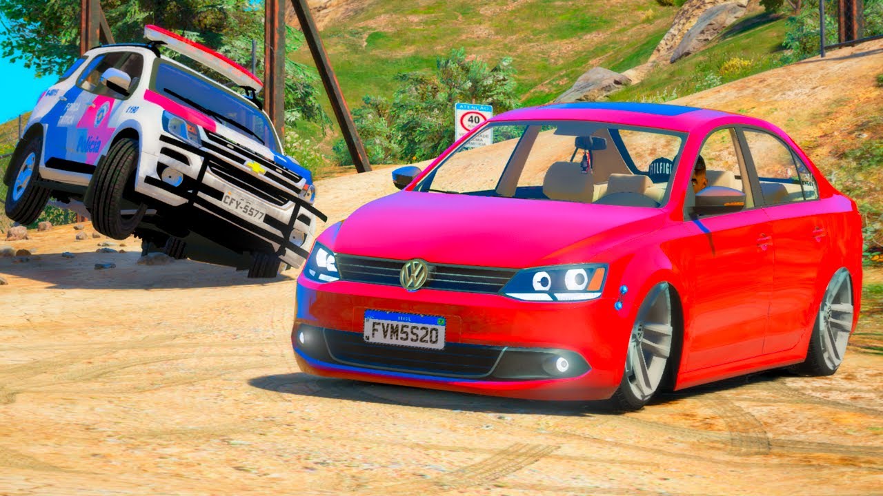 DANDO TRABALHO PARA A POLICIA DE JETTA REBAIXADO | GTA 5 MODS - YouTube