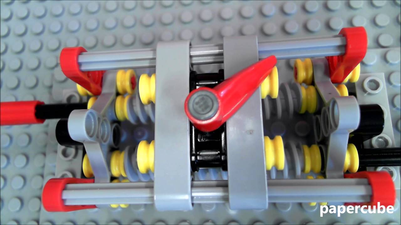 LEGO construction for controlling linear and rotary movements - YouTube