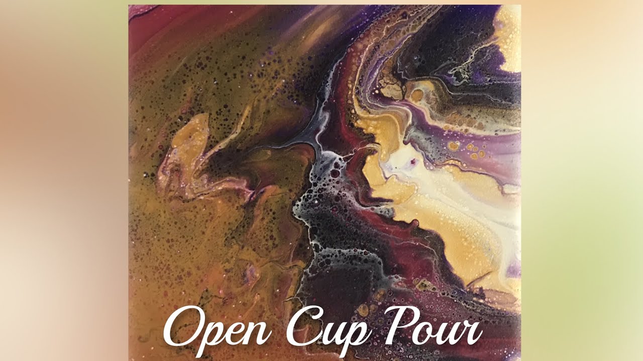 (586) Open Cup Pour Technique, on a Tile, Acrylic pouring - YouTube