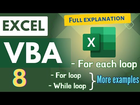 Excel VBA for each loop tutorial | for and while loop solutions - YouTube