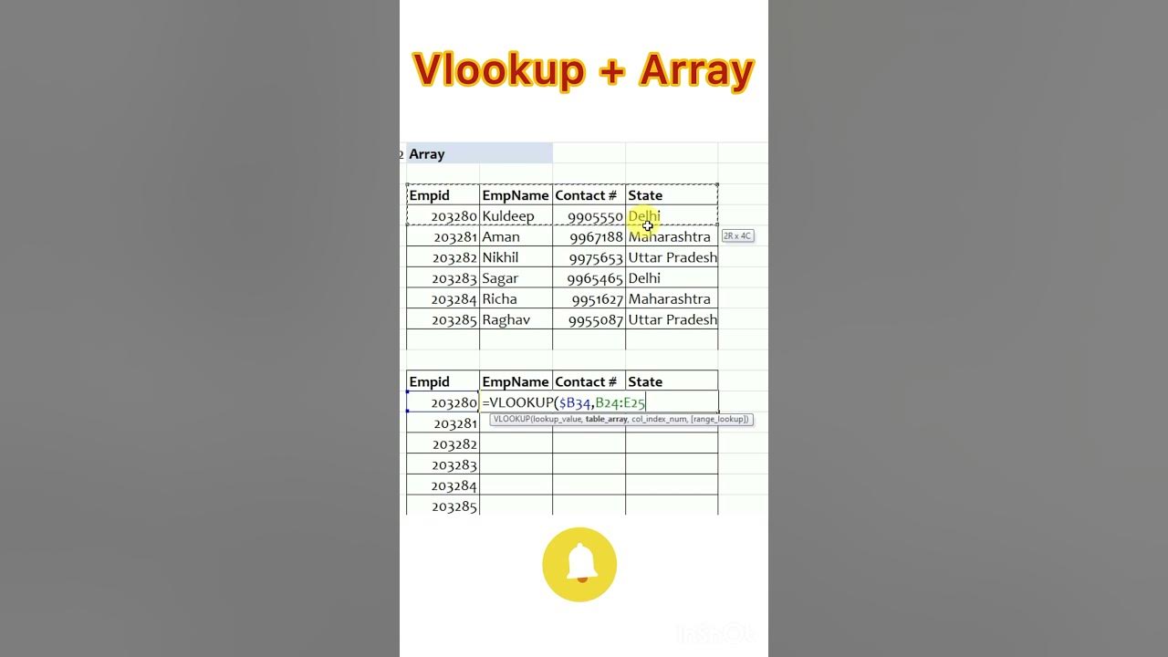VLOOKUP + ARRAY - YouTube