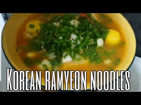 KOREAN RAMYEON NOODLES - FRESH VEGETABLES FROM MY GARDEN - YouTube