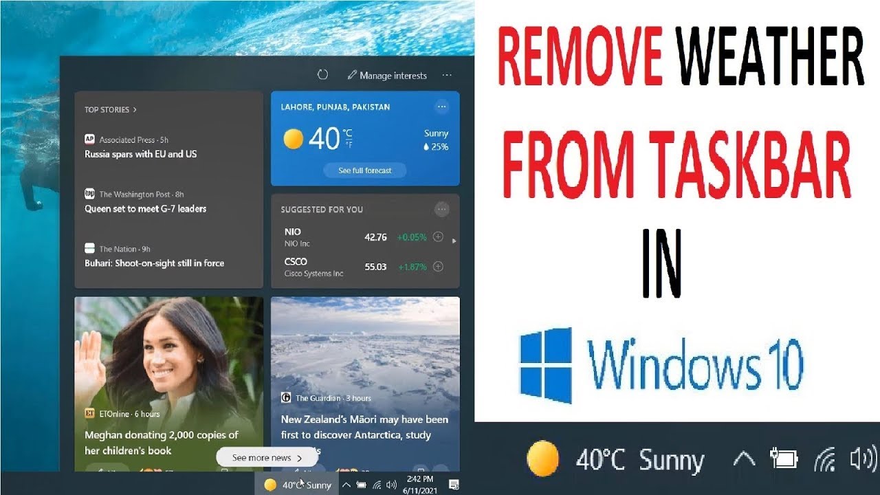 How to Hide and Unhide the News and Interests Widget from the taskbar ...