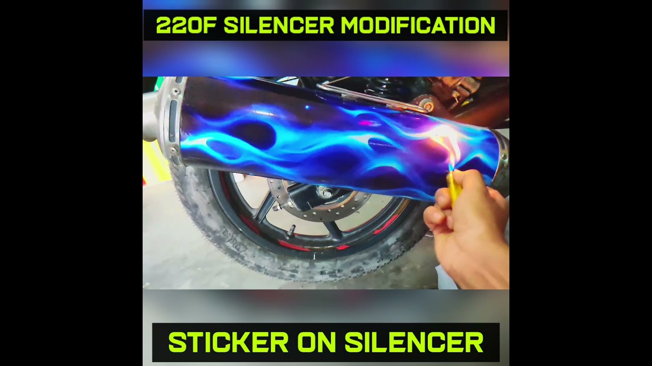 Pulsar 220F Silencer Modification Sticker Work |Pulsar 220 Modified| # ...