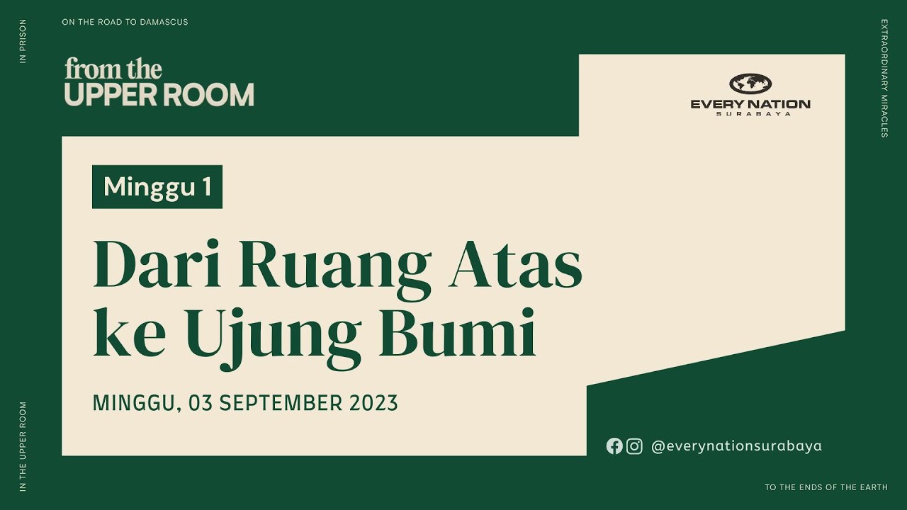 FROM THE UPPER ROOM Ibadah Minggu 3 September 2023 - YouTube