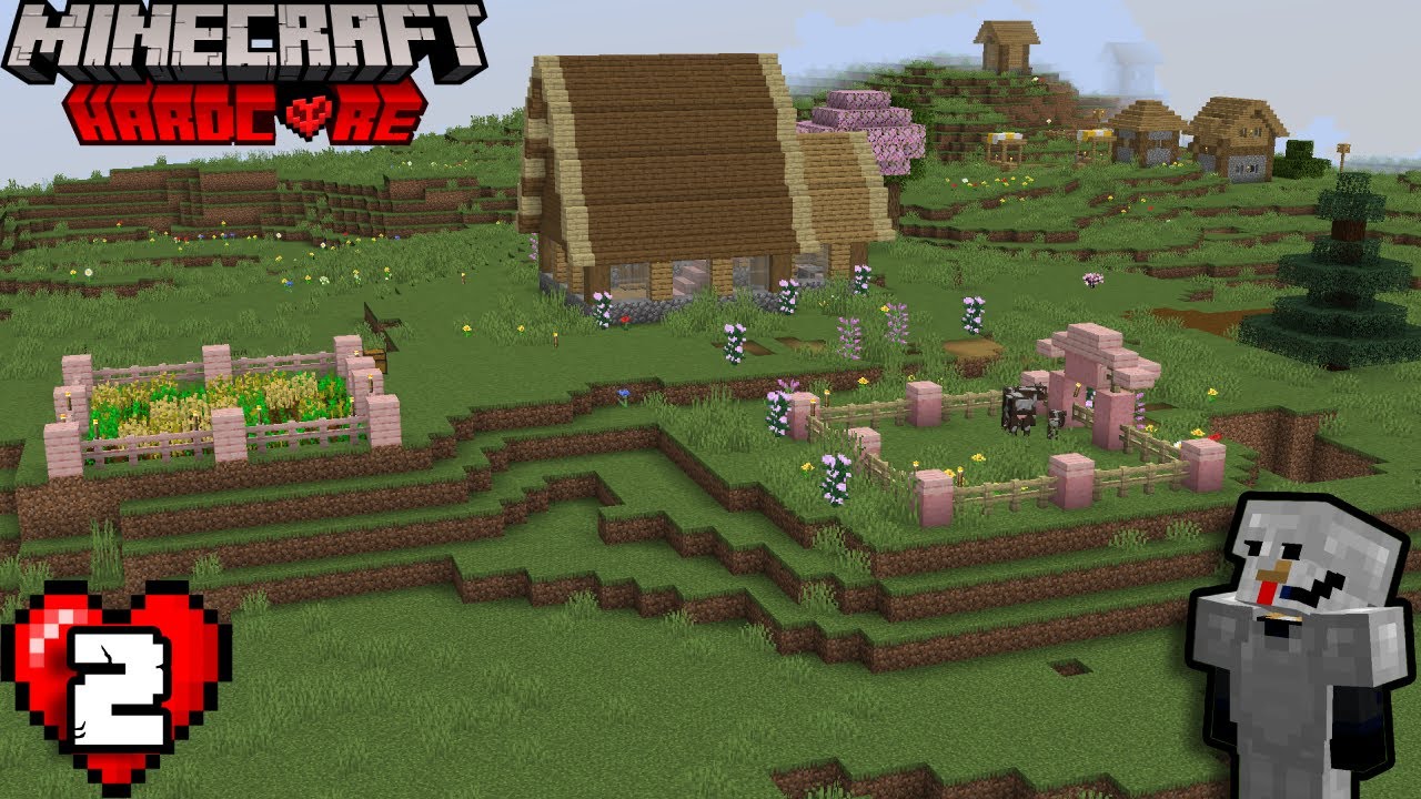 I built a small cow farm in hardcore Minecraft! Minecraft 1.21 Hardcore ...