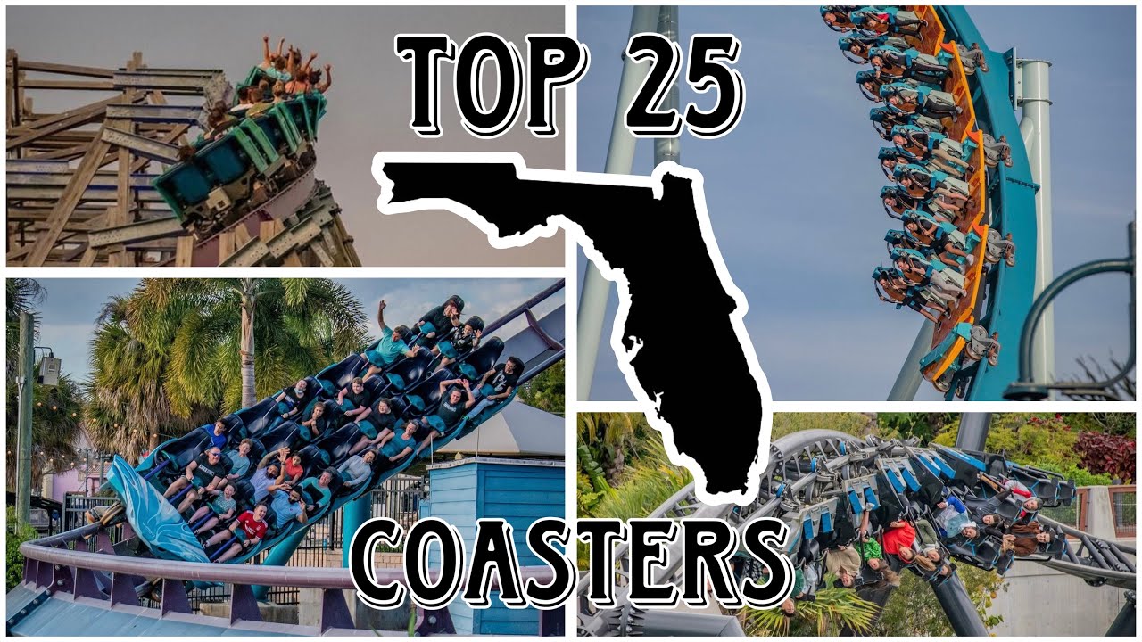 Top 25 Roller Coasters in Florida - YouTube