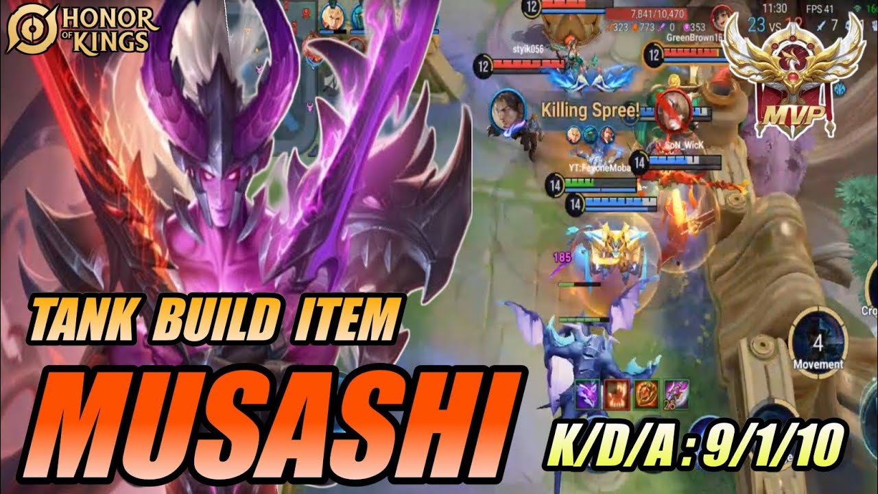 MUSASHI Very Stronger Fighter Honor of Kings (HOK) item build tank NO ...
