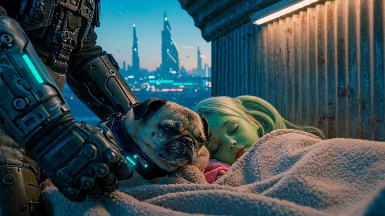 Alien Girl Escaped from Monsters and Curled Up with the Human's Pet Pug ...