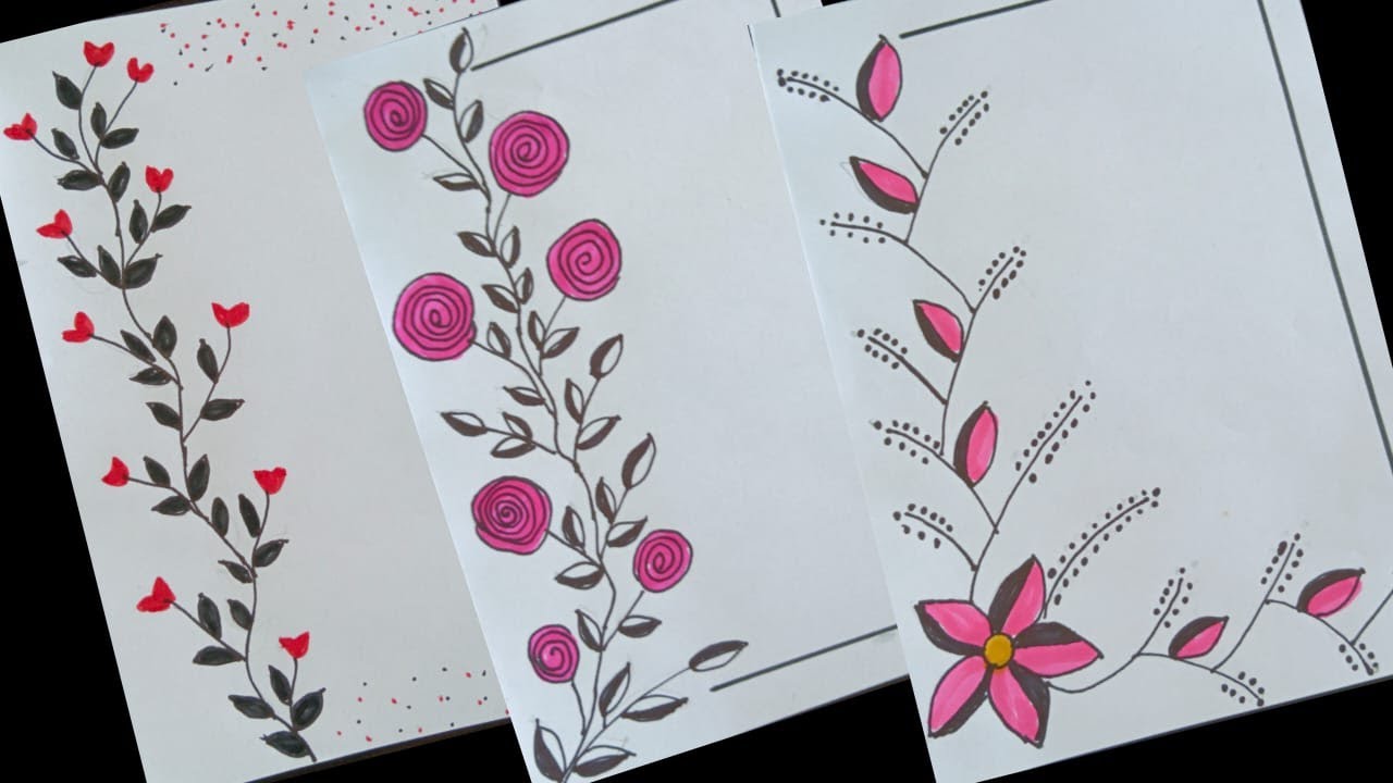 3 beautiful border designs project work design assignment front page ...