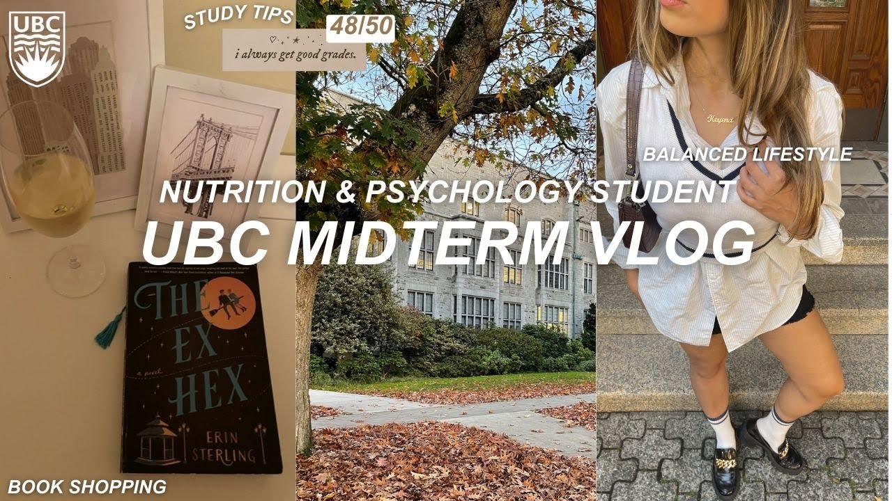 UBC MIDTERM VLOG | day in my life university vlog, study with me ...