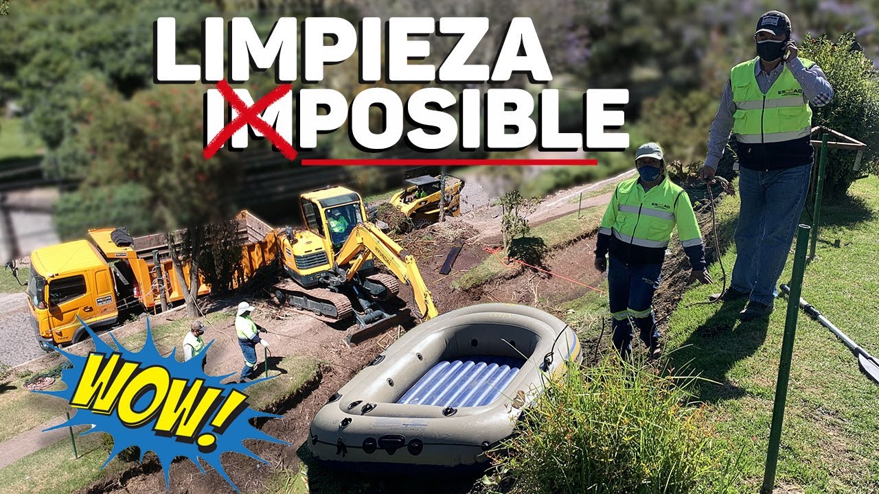Reservorio en mal estado lleno de Material vegetal - Limpieza con ...