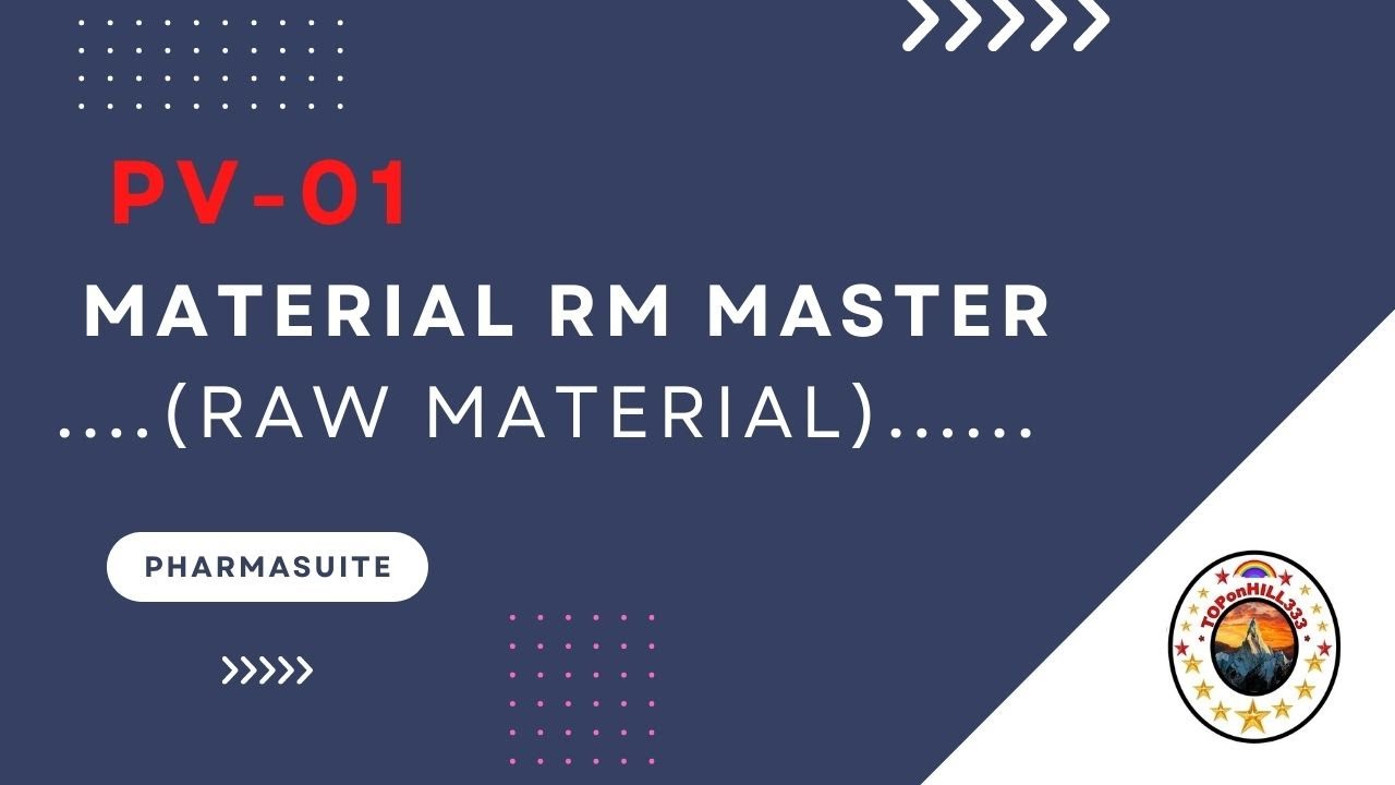 Pharmasuite RM Material Master - YouTube