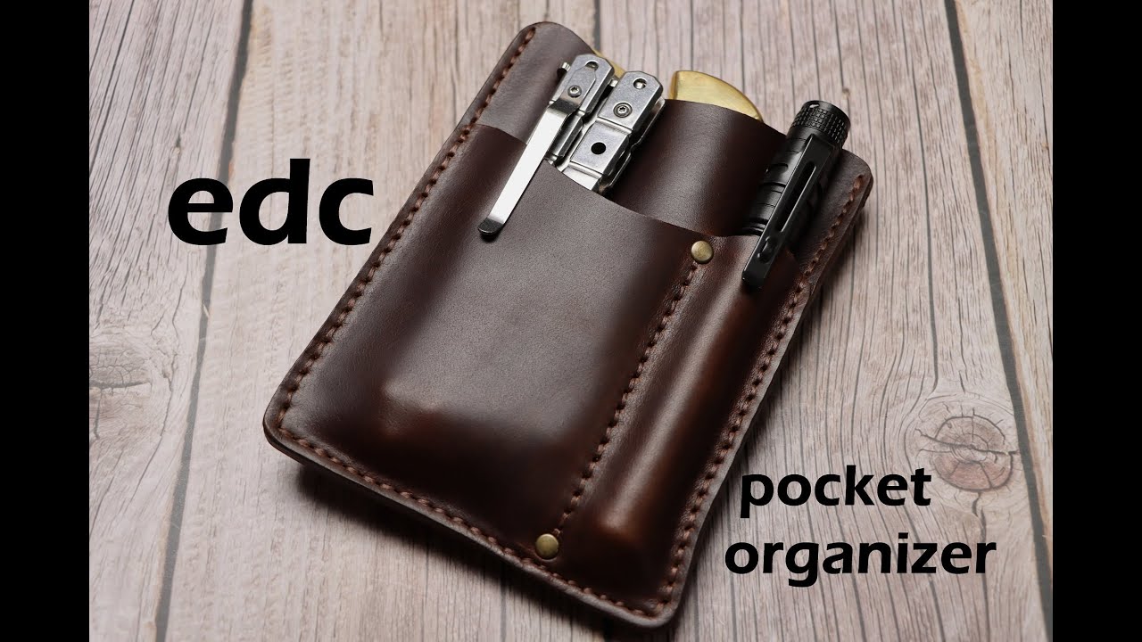 EDC pocket organizer EDC pouch leather personalized EDC wallet handmade ...