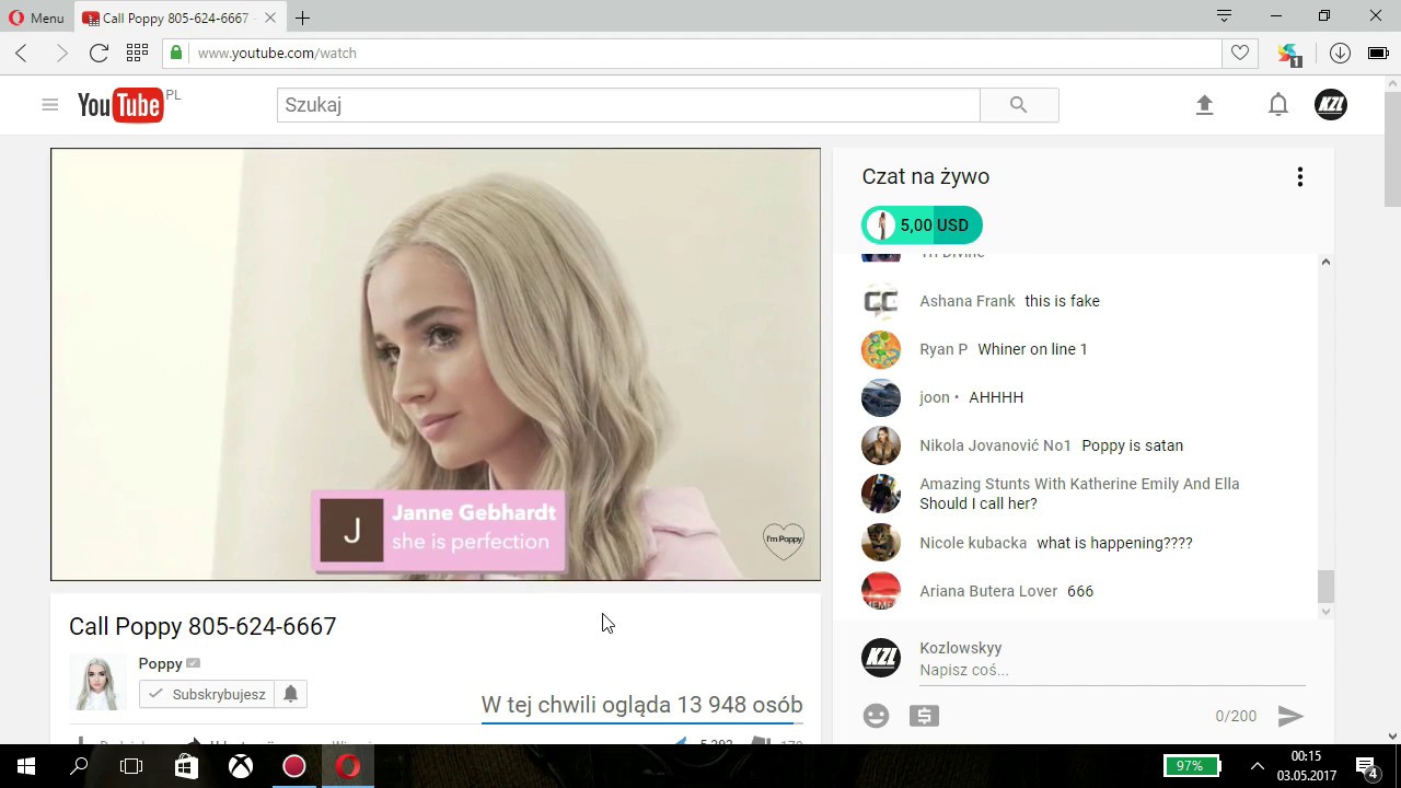 Charlotte is calling to Poppy on live stream - napisy PL - YouTube
