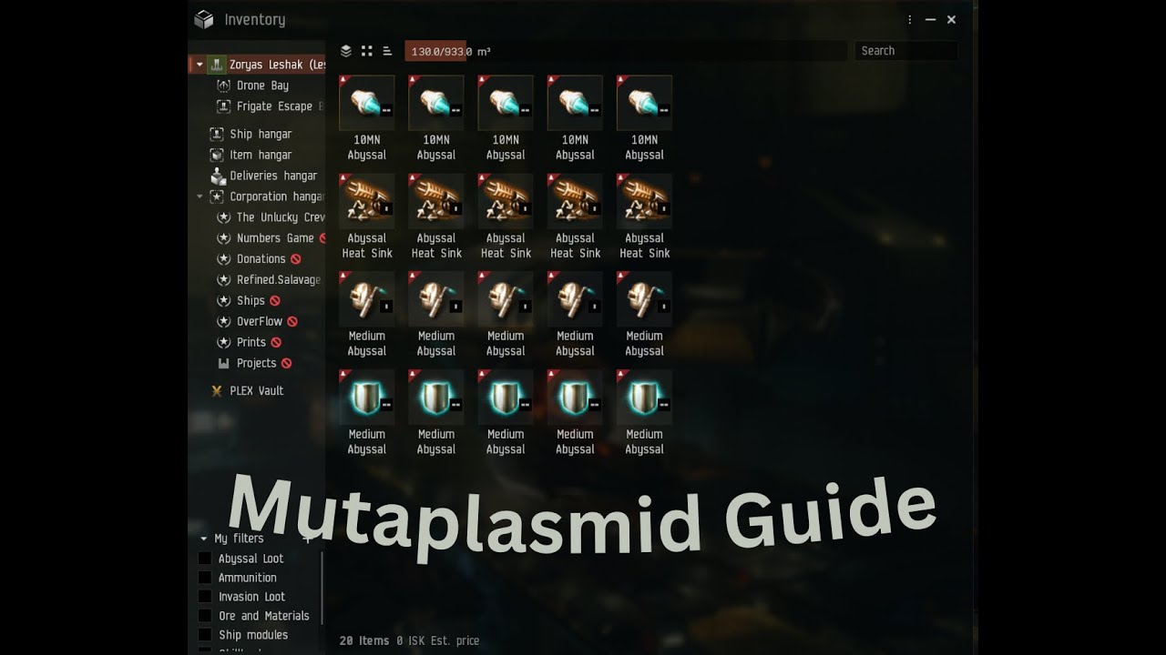 EVE Online - Mutaplasmid Rolling - YouTube
