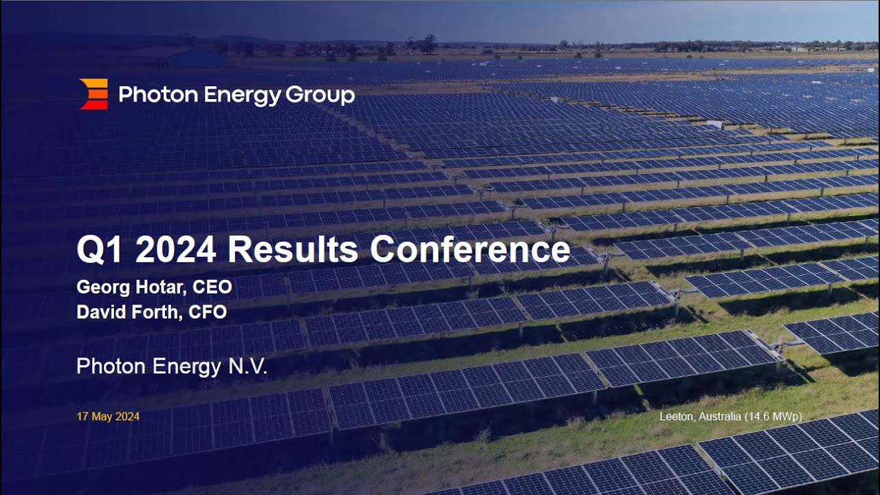Photon Energy Group | Q1 2024 Results - YouTube