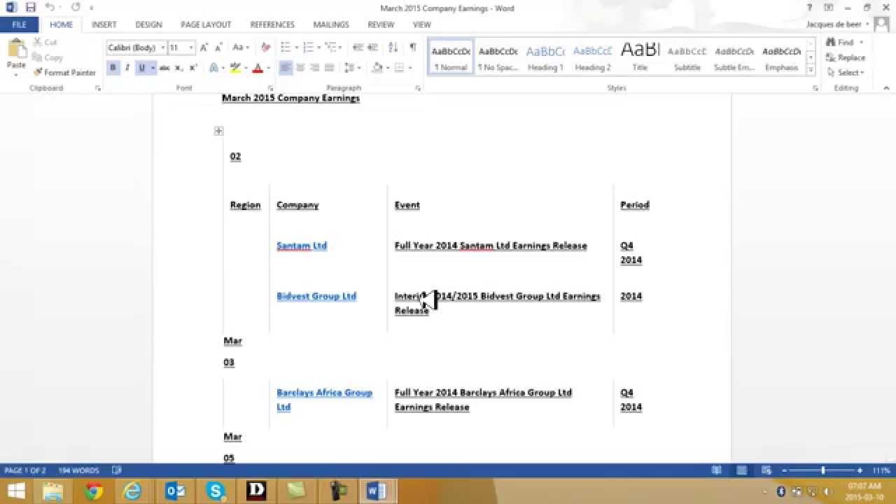 How to read Earnings and Dividend Release data - YouTube