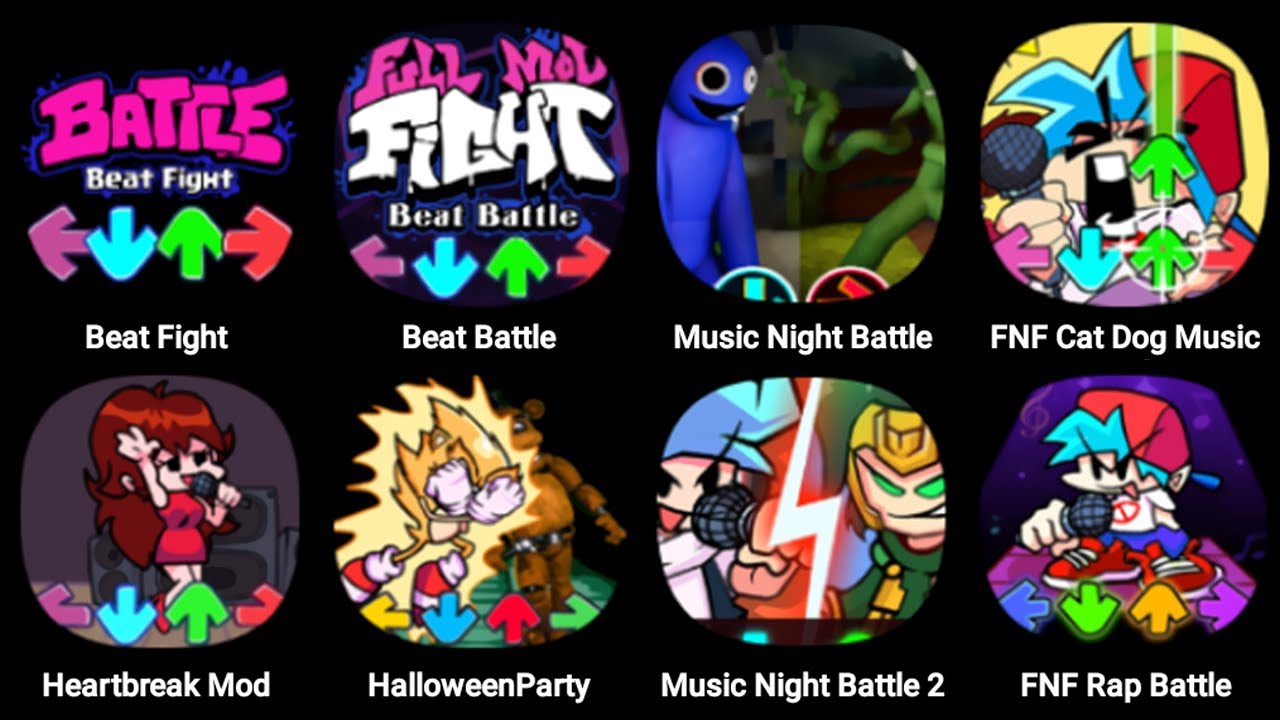 Beat Fight, Beat Battle, Music Night Battle, FNF Cat Dog, Heartbreak ...