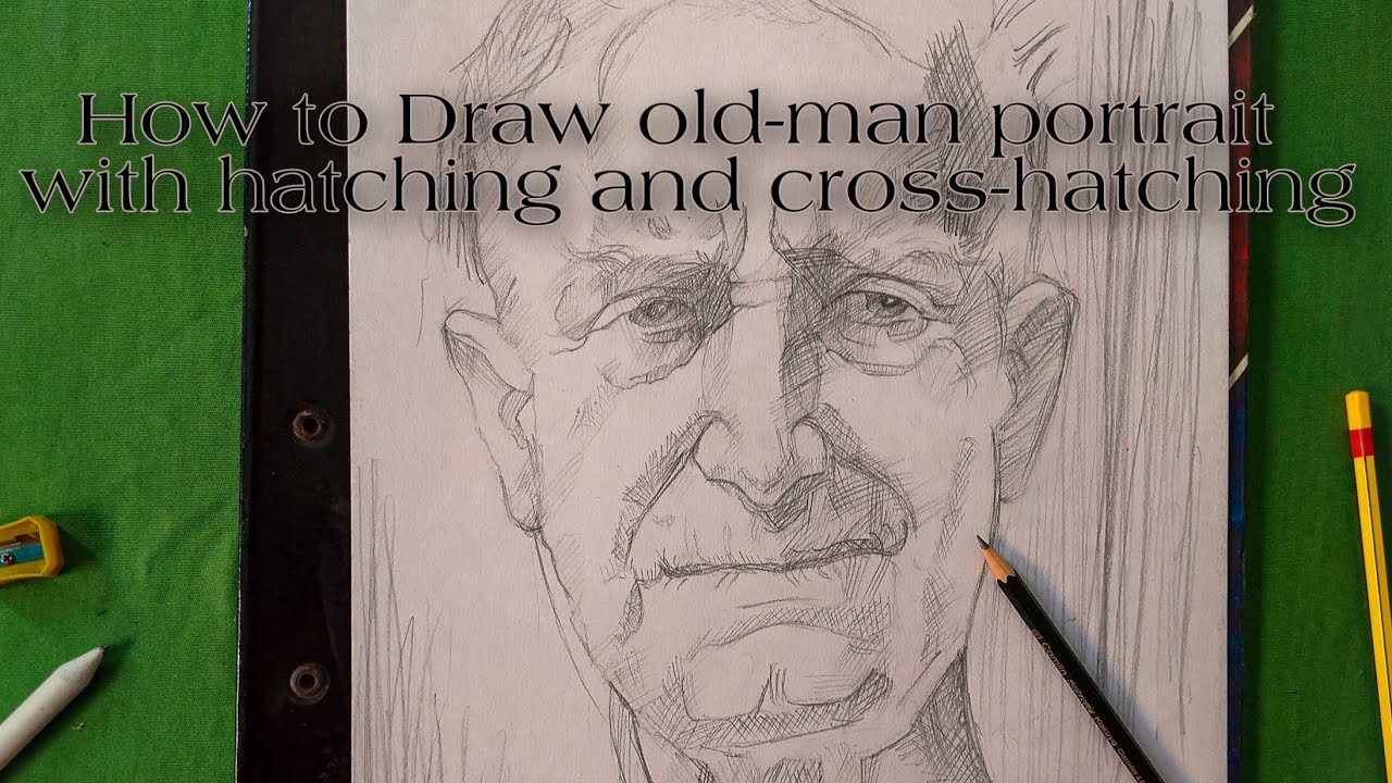 HOW TO DRAW PORTRAIT WITH HATCHING AND CROSS-HATCHING ? - YouTube