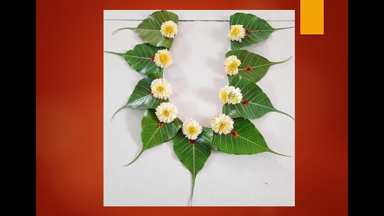 Arasa illai Maalai for vinayagar Chaturthi. how to string peepal leaves ...