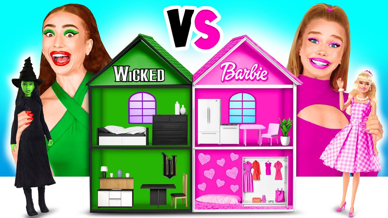 Kami Membangun Rumah Boneka Menakjubkan | Barbie VS Wicked Tantangan ...