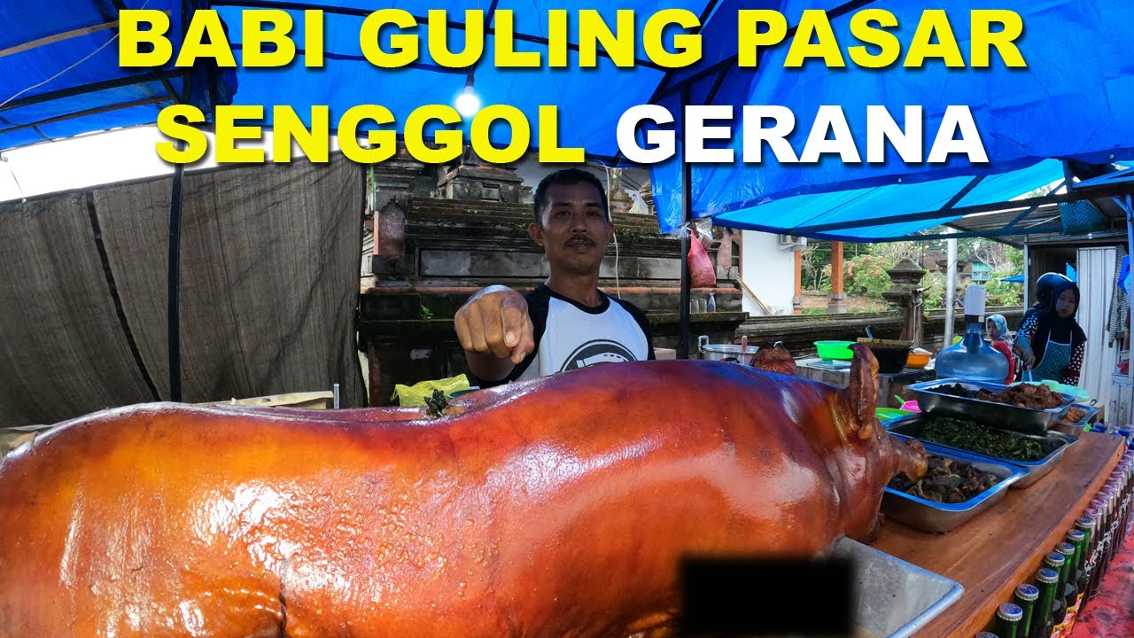 HUJAN HUJAN BERBURU BABI GULING DI PASAR SENGGOL GERANA - YouTube