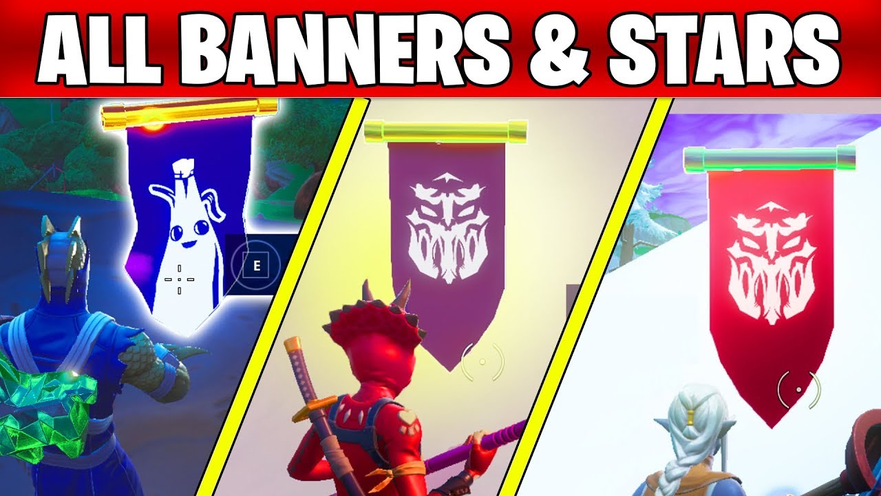 FORTNITE SEASON 8 ALL SECRET BATTLE STARS AND BANNERS LOCATIONS WEEK 1 ...