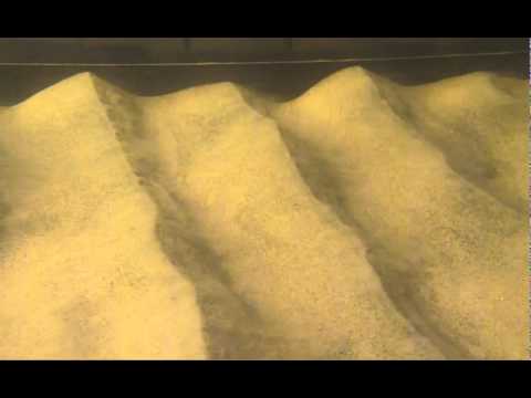 Oscillatory flow over wave ripples - YouTube