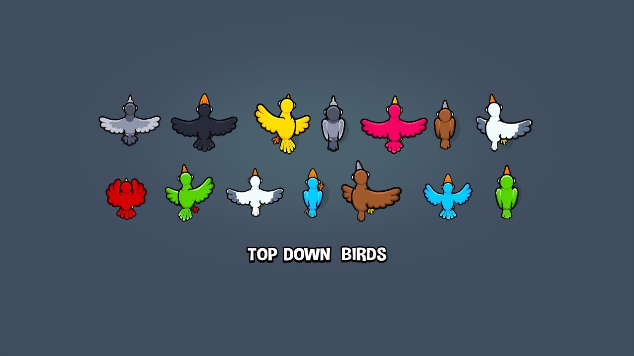 Animated top down birds game sprite - YouTube