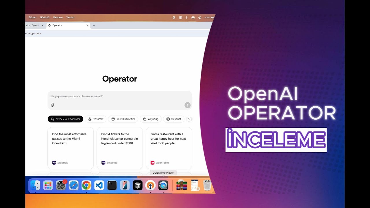 OpenAI Operator Browser Use AI Agent İnceleme | TR'DE İLK - YouTube