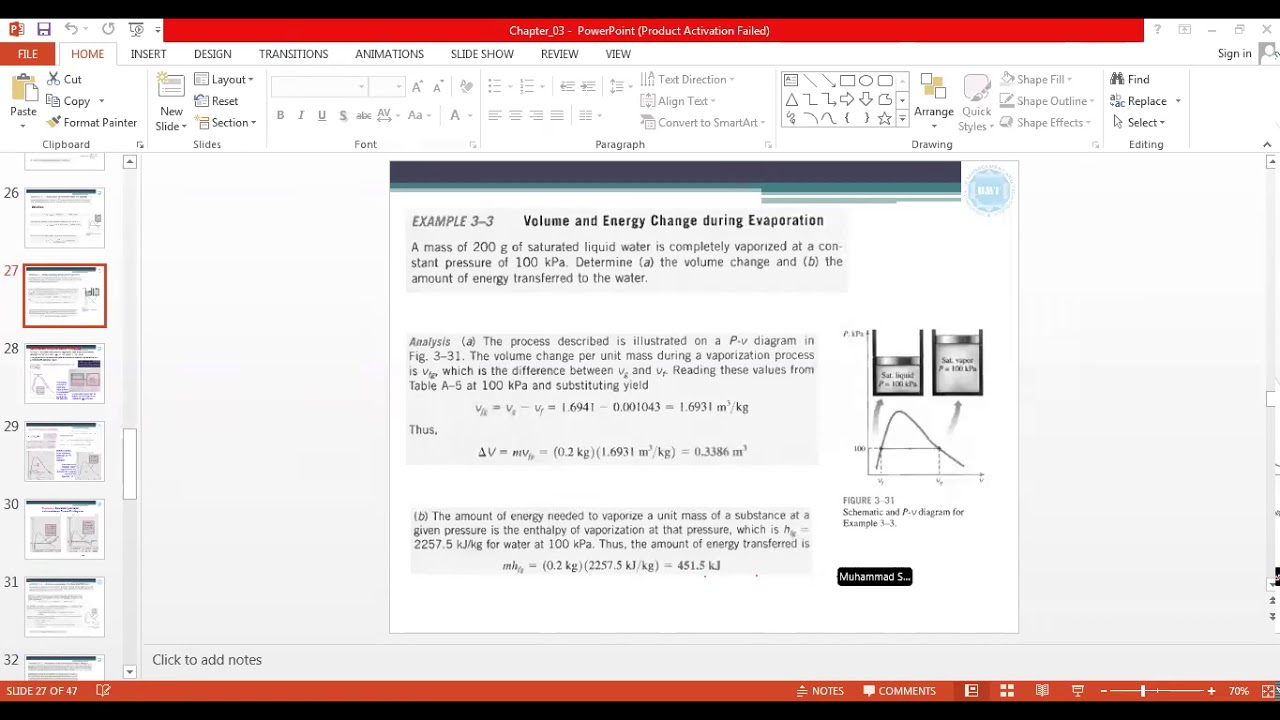 Thermodynamics:Saturated Mixture (Liquid-Vapor) Region and Quality of a ...