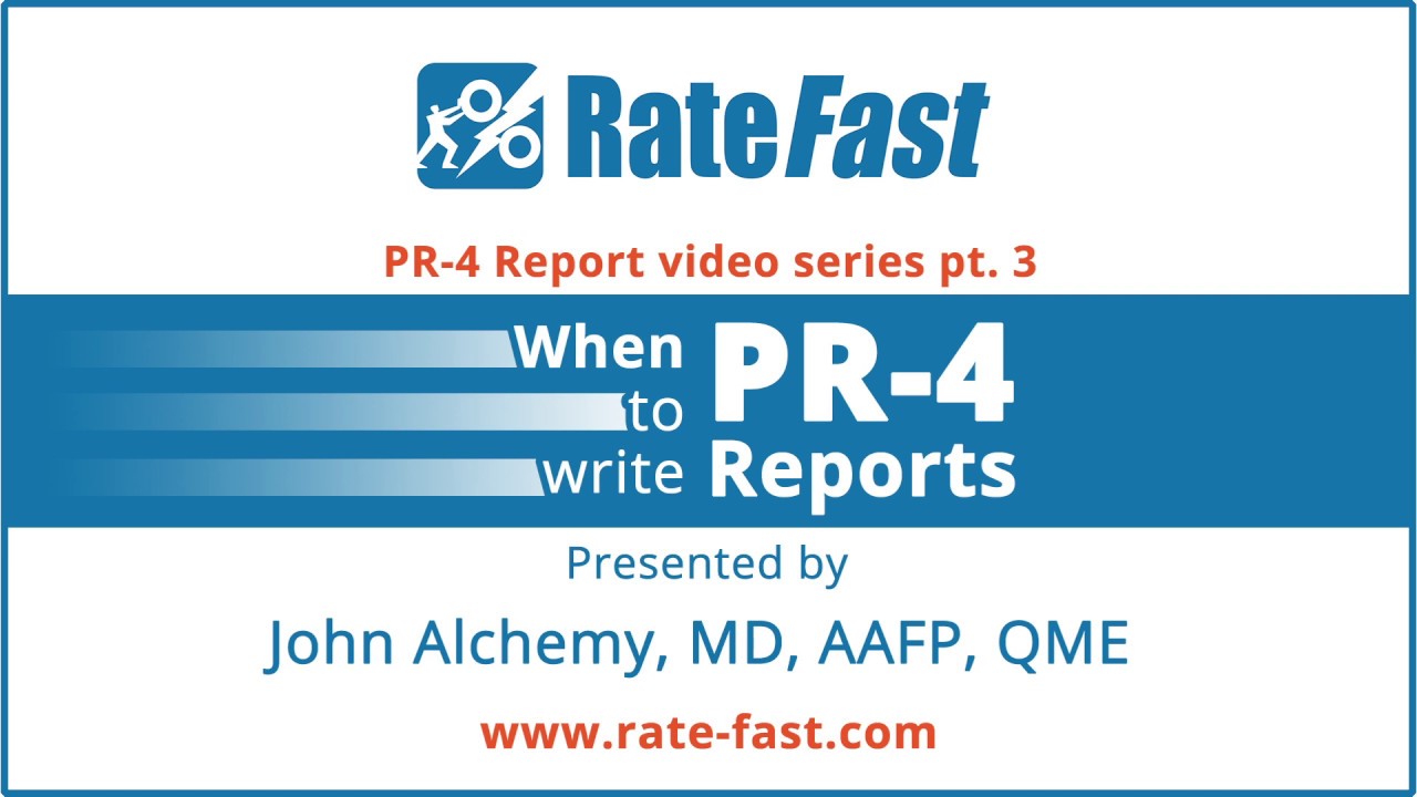PR-4 Reports by RateFast Video 3 - When to write a PR-4 Report - YouTube