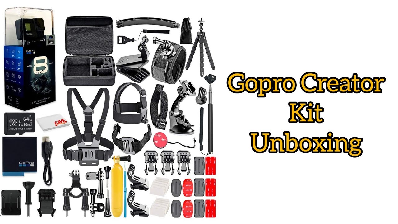 Gopro Hero 5,6,7 & 8 Action Cam Creator Kit Unboxing - YouTube