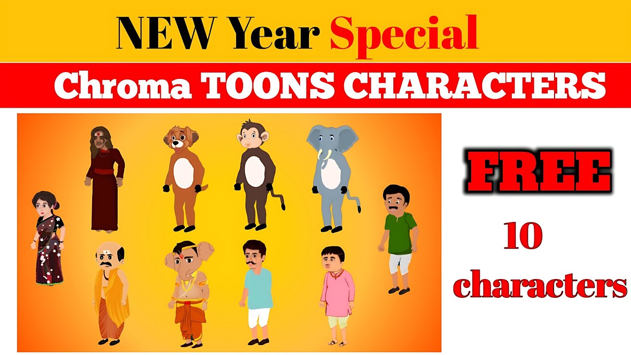 10 Free Characters For Chroma Toons App || New Cartoon Characters || As ...