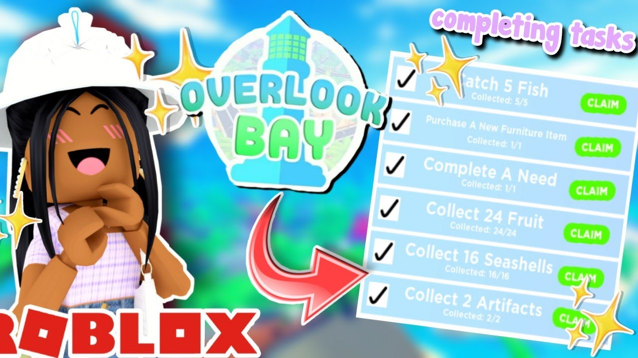 COMPLETEING TASKS IN OVERLOOK BAY! |Roblox - YouTube
